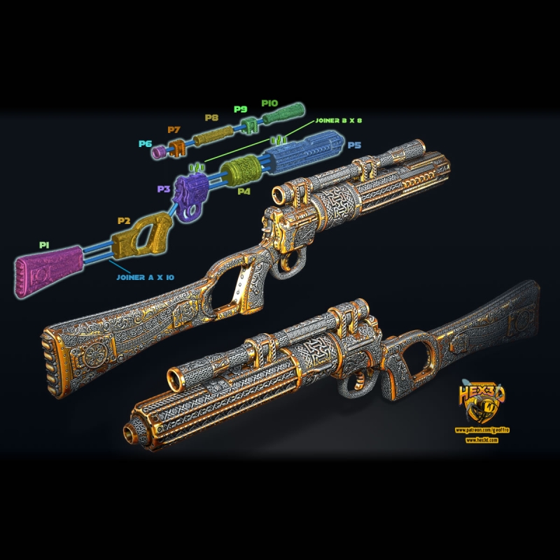 Deluxe EE-3 Mando Blaster (Hex3D) - 3DPrinter.nz